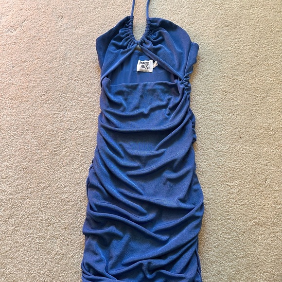 Princess Polly | Dresses | Princess Polly Blue Halter Mini Dress | Poshmark